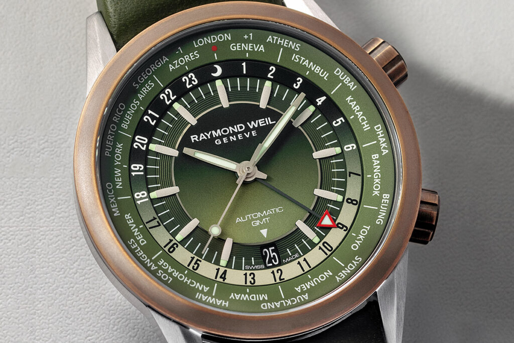Raymond Weil Freelancer GMT Worldtimer Green - Espiral do Tempo