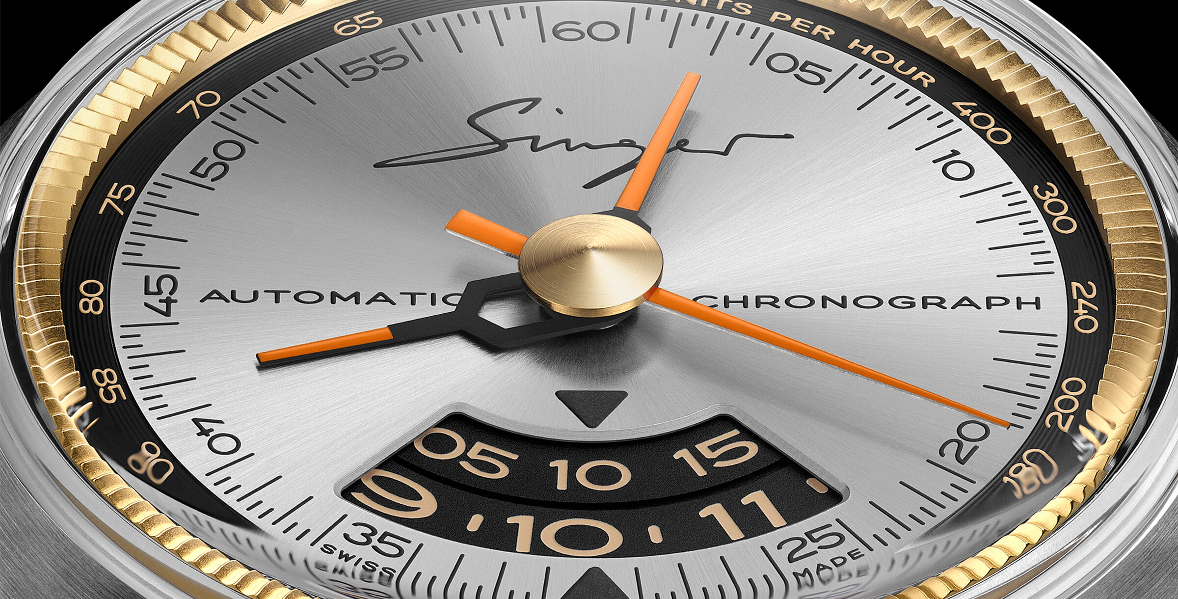 Singer Reimagined 1969 Chronograph Sunray Grey e Bronze - Espiral do Tempo